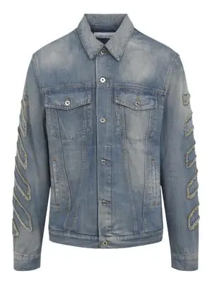 Off-White Patch Skate Denim Jacket - Dirty Blue