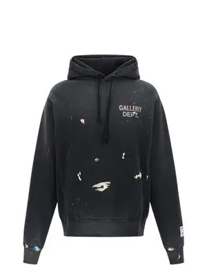GALLERY DEPT. Paint Splatter Distressed Hoodie - Black
