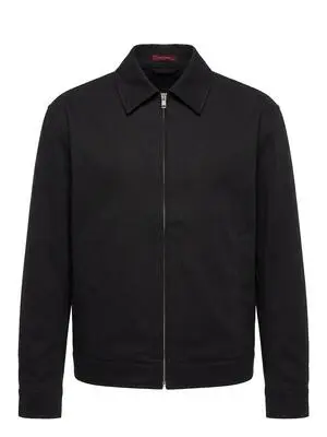 Gucci Collared Zip-up Jacket With Web Detail - Black