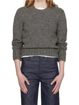 A.p.c. Wool Cropped Crew Neck Sweater - Light Gray