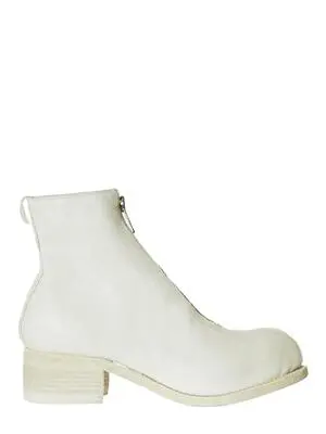 Guidi Logo Zippered Ankle Boots - White