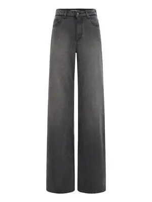 MARINE SERRE Moon Laser Wash Denim Baggy Jeans - Black