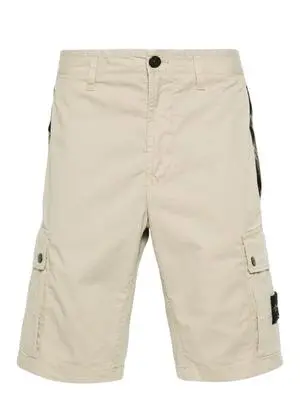 Stone Island Stone Island Cargo Knee-Length Shorts With Button Detailed Pockets Sand-colored