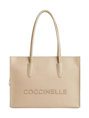 COCCINELLE Logo Embossed Tote Bag - Sandshel