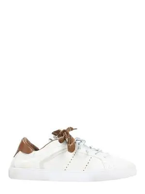 Miu Miu Deco Calfskin Lace-up Sneakers - White