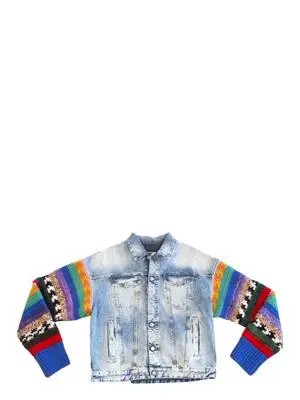 DSQUARED2 Dsquared2 Denim Jacket With Crochet Sleeves