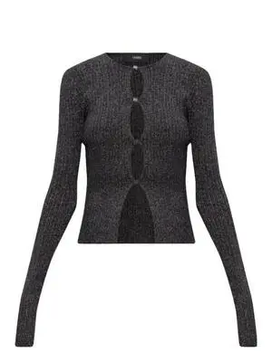 AMIRI Amiri Cut-Out Ribbed Knit Cardigan