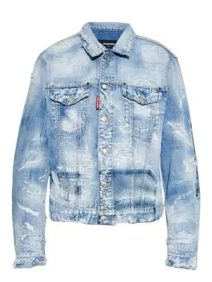 Dsquared2 Distressed Denim Jacket - Blue