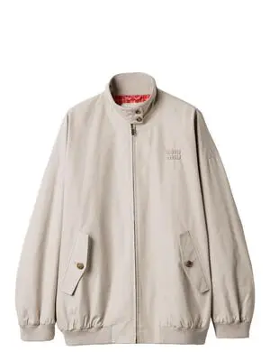 Miu Miu Logo Embroidered Zip Jacket - Limestone