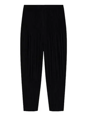 Issey Miyake Homme Plissé Cropped Pleated Trousers - Black