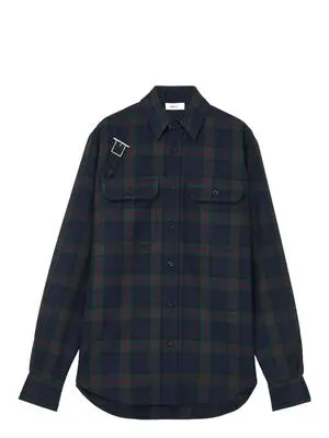 Alexander McQueen Tartan T-bar Harness Overshirt - Black/navy/green