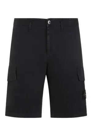 Stone Island Compass Badge Knee-length Cargo Shorts - Blue