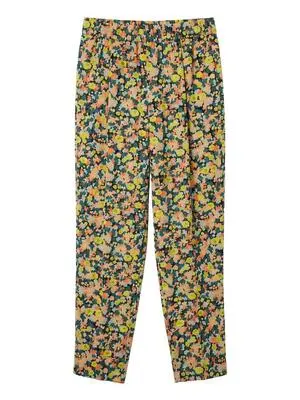 Max Mara Floral Pattern Casual Pants - Black