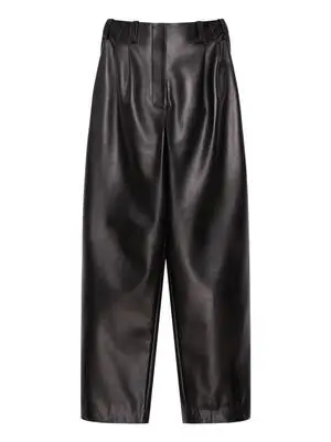 Givenchy Double Pleat Leather Pants - Black