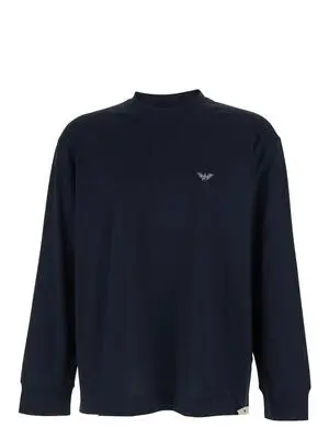 Emporio Armani Logo Embroidered Crewneck T-shirt - Blue