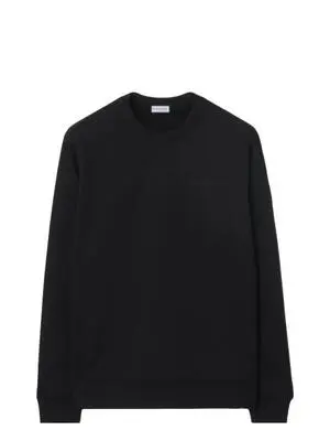 Burberry Embroidered Logo Cotton Sweatshirt - Black