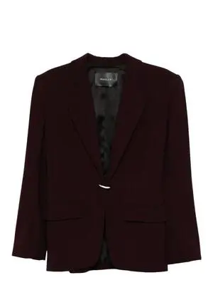 MUGLER Single-breasted Wool Jacket With Notched Lapels - Black