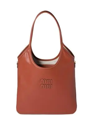 Miu Miu Logo Lettering Tote Bag - Rust-colored
