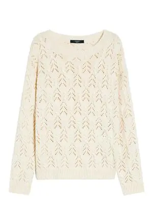 Max Mara Weekend Max Mara Cotton Yarn Jumper With Pointelle Detail Beige