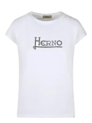 Herno Logo Embellished Crewneck T-shirt - White
