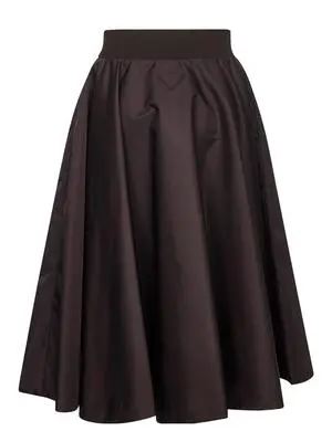 Prada Prada Zipped Midi Skirt Brown