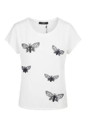 Max Mara Embellished Butterfly Print Short Sleeve Shirt - Gray