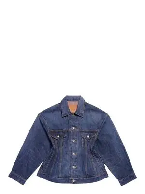 Balenciaga Collared Button-up Denim Jacket - Blue