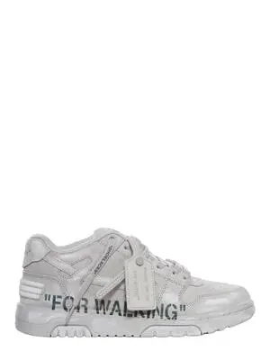 Off-White Lace-up Sneakers With Perforated Details - Gray