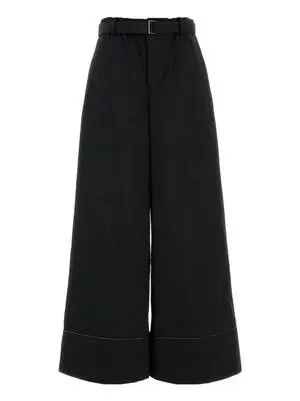 Sacai Belted Wide Leg Pants - Black
