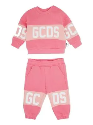 Gcds Long-sleeved Sports Suit With Logo Details - Pink