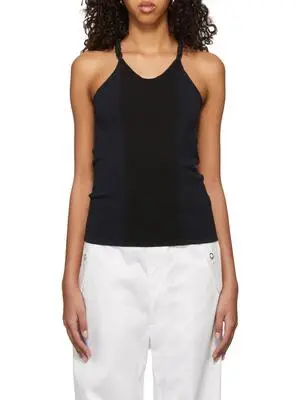 DION LEE Rope Detail Tank Top - Black