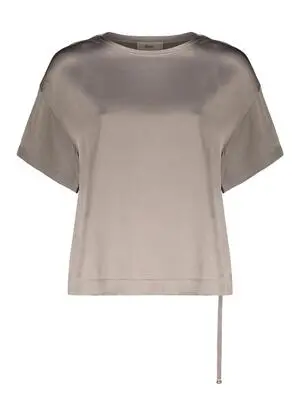 Herno Short Sleeve Asymmetric Hem Top - Nude