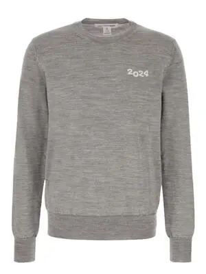 Comme Des Garçons Round Neck Sweater With Embroidery - Gray
