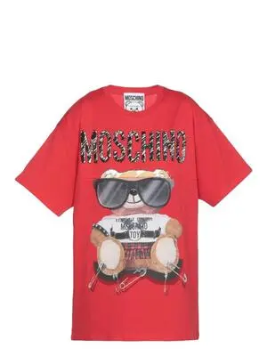 Moschino Printed Teddy Bear Short Sleeve T-shirt - Red