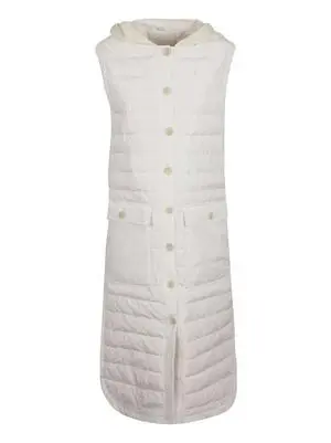 Fabiana Filippi Long Padded Quilted Vest - White