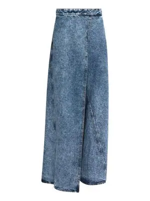 Alaïa Wide Leg Wrap Jeans - Blue