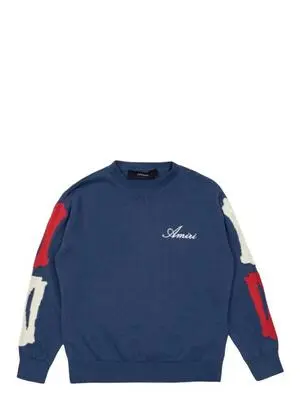Amiri V-neck Embroidered Sweater - Blue