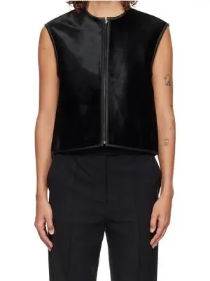 Loulou De Saison Pony-effect Leather Vest - Black