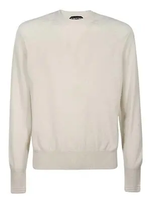 TOM FORD Round Neck Knitted Pullover - White