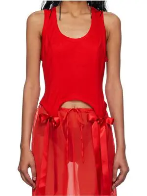 Simone Rocha Bow Detail Easy Vest - Red