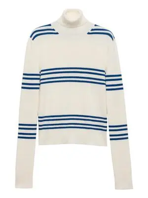 Prada Striped Turtleneck Jumper - Natural/cyan