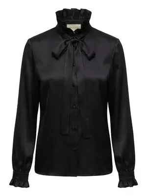 Gucci Long-sleeve Shirt With Bow Detail - Black