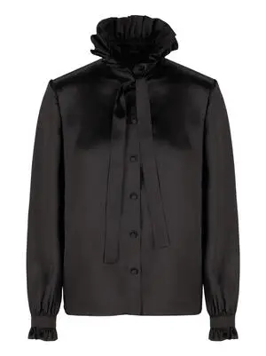 Gucci Long-sleeve Shirt With Bow Detail - Black