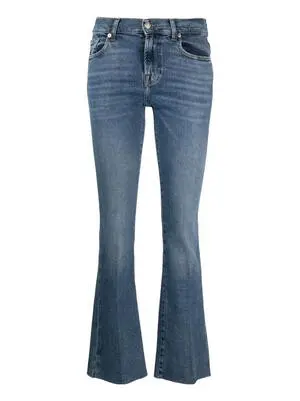 7 For All Mankind Bootcut Jeans With Quilted Trim - Blue