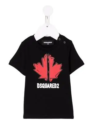 Dsquared2 Maple Leaf" Printed T-shirt - Black