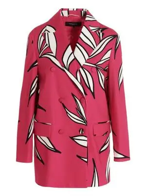 Rochas Double-breasted Printed Jacket - Red