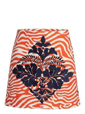 SPORTMAX Sportmax Zebra Print Embroidered Skirt