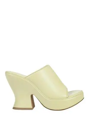 Bottega Veneta Stack Wedge Mules - Yellow