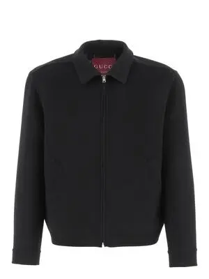 Gucci Gucci Collared Zip-Up Jacket Black
