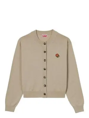 KENZO Kenzo Pop Embroidered Merino Wool Crewneck Cardigan